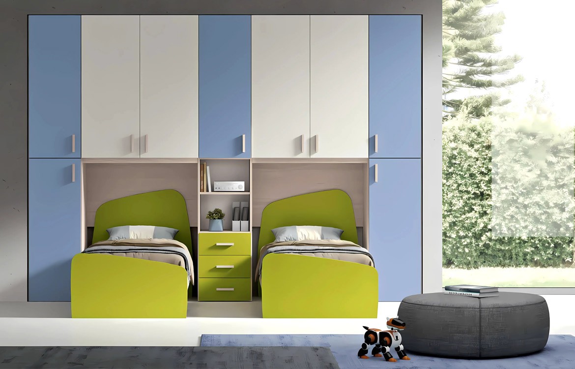 Cameretta a doppio ponte BLOCK 03 completa due letti