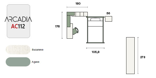 Cameretta standard Arcadia AC112 by Colombini - Arredoshop Arcadia 22 ...
